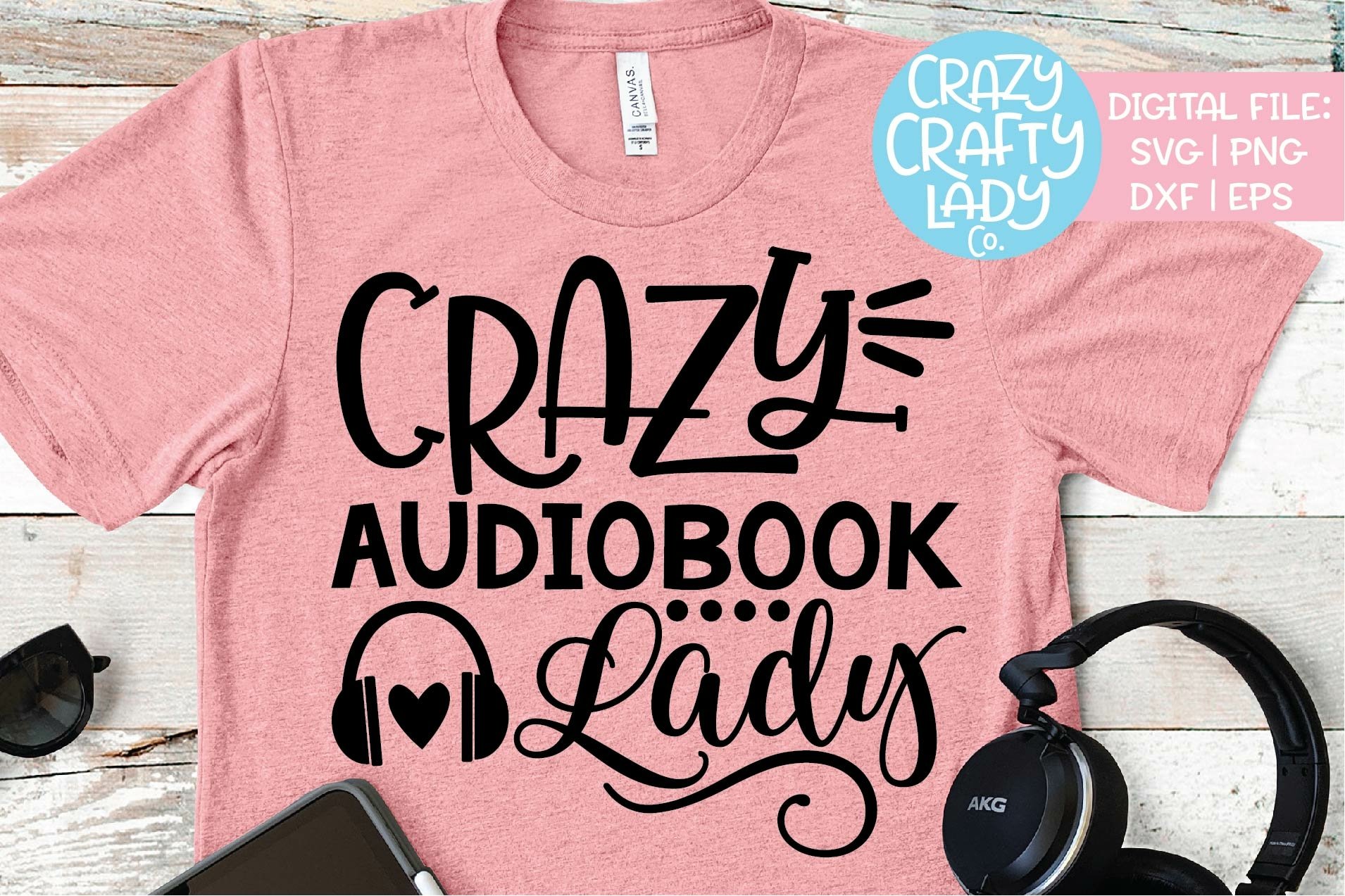 Crazy Audiobook Lady SVG DXF EPS PNG Cut File (1351110) | SVGs | Design ...
