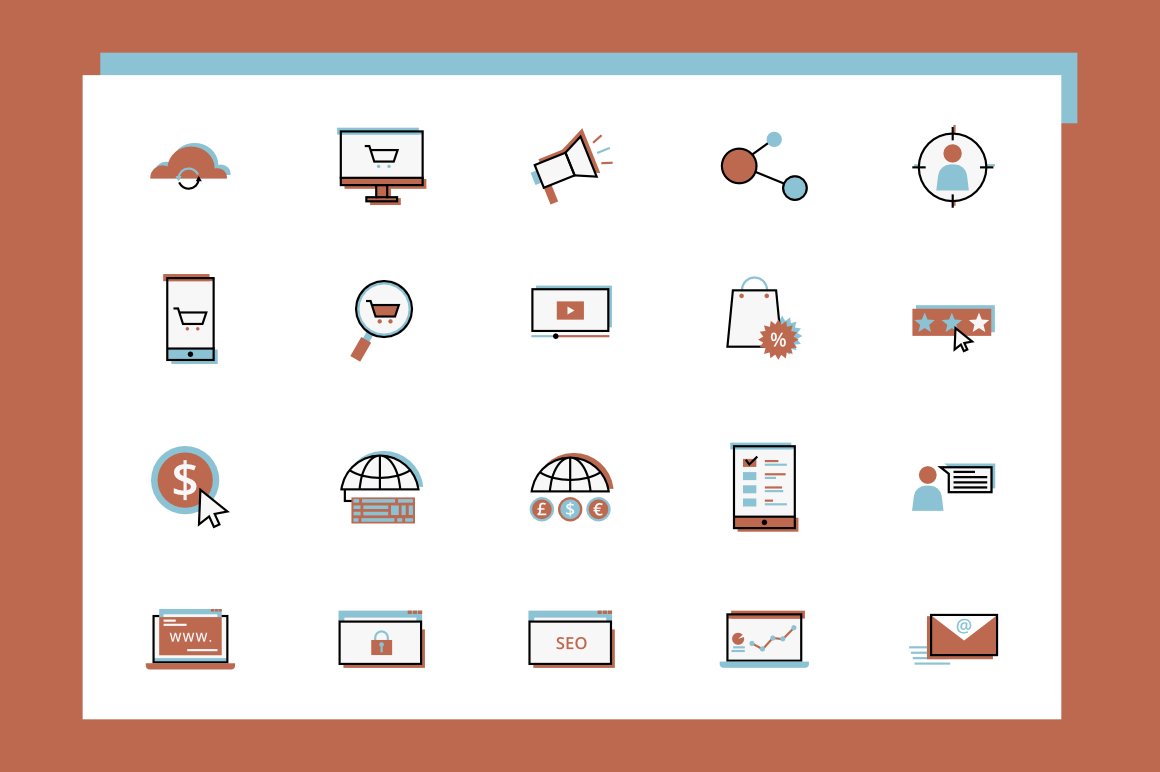 Digital Marketing Icons Set (776091) | Icons | Design Bundles