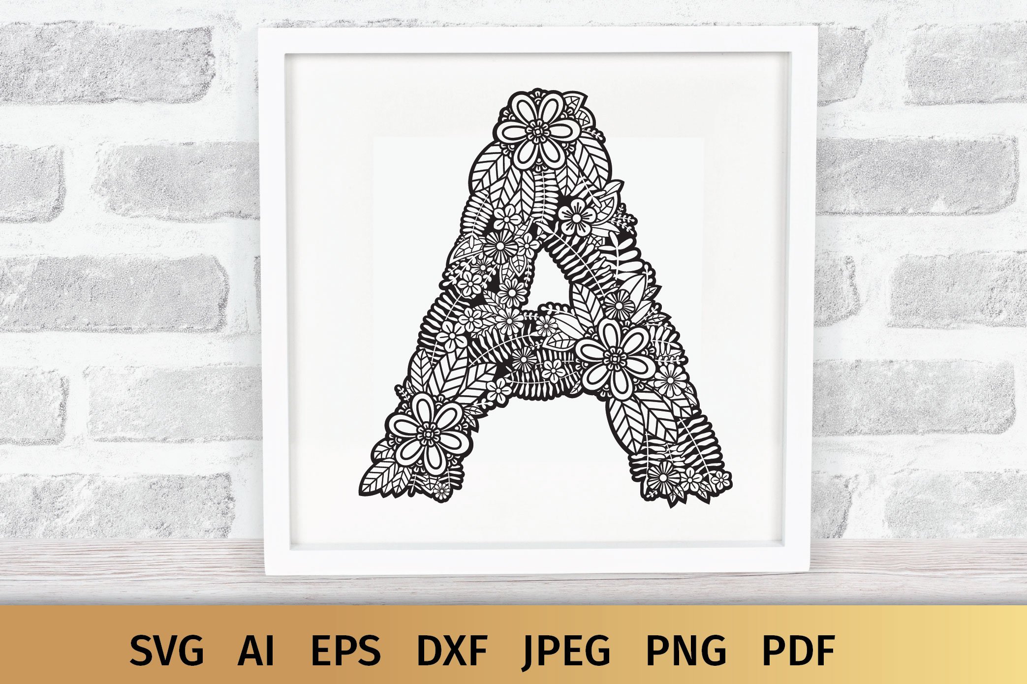 Letter A SVG | Floral Letter SVG (479389) | Illustrations | Design Bundles
