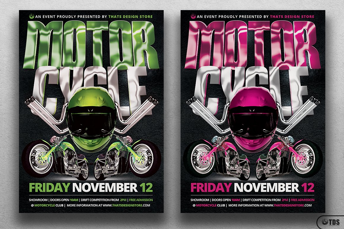 Motorcycle Flyer Template (18849) | Flyers | Design Bundles