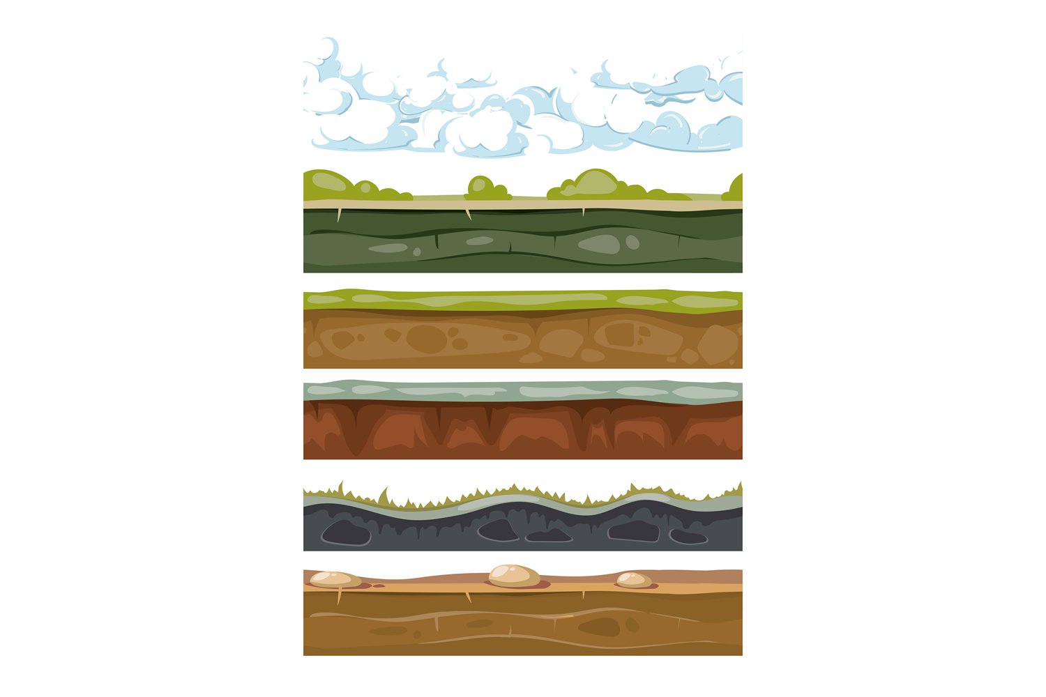 Set of landscape earth backgrounds for mobile games apps (821039 ...