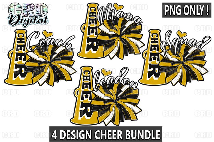 Cheer Bundle Yellow Sublimation PNG ONLY ! (2131899) | Sublimation ...