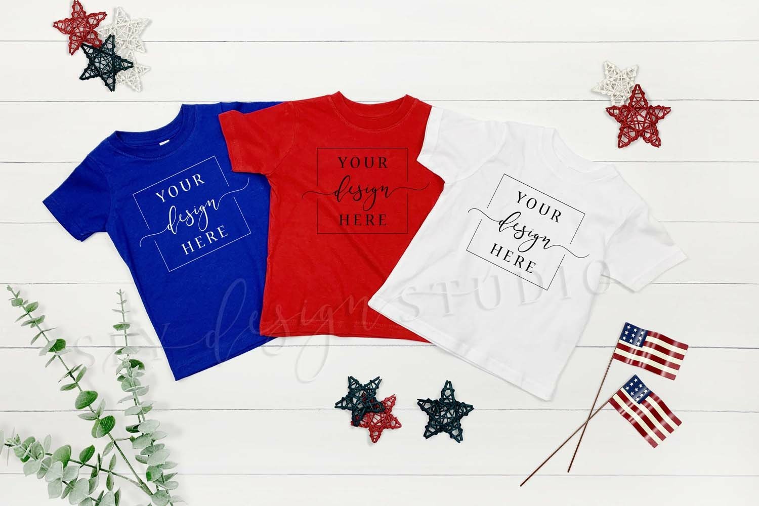 4th of July Themed Toddler Shirt Mockup Red White Blue Mock (1363230 ...