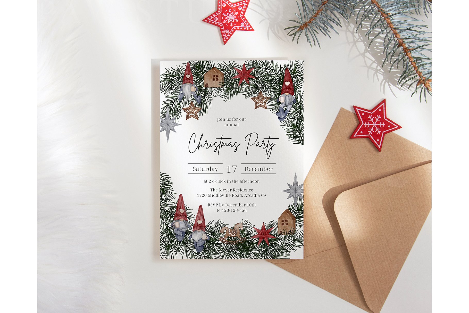 Elegant Christmas Party Invitations