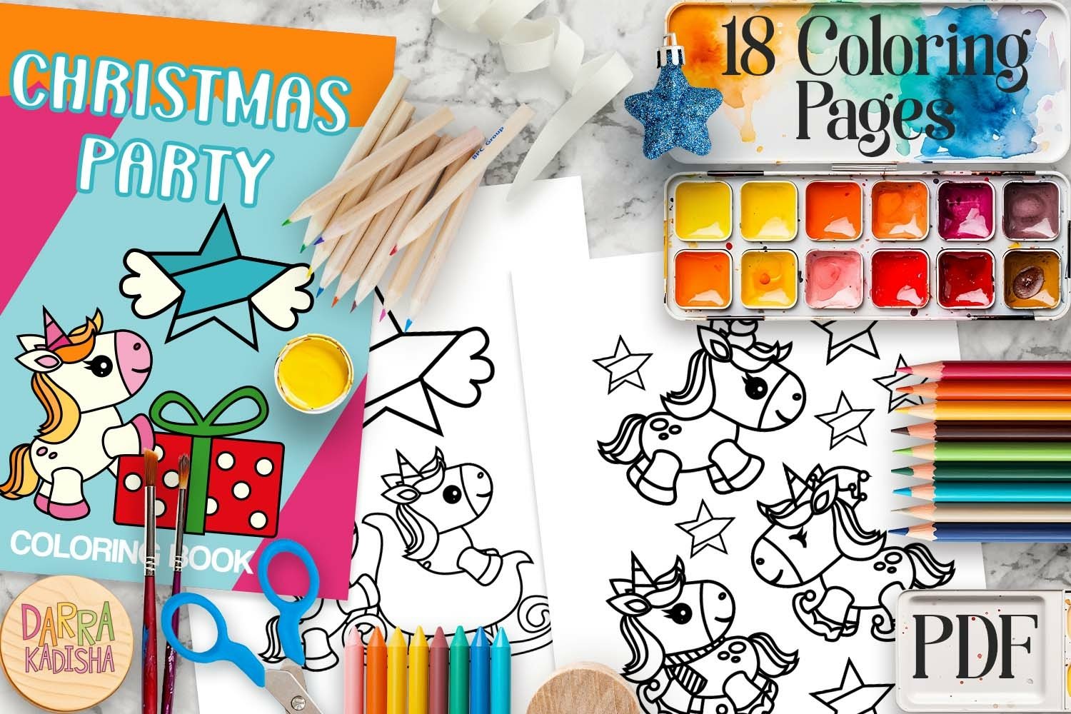 christmas party coloring pages