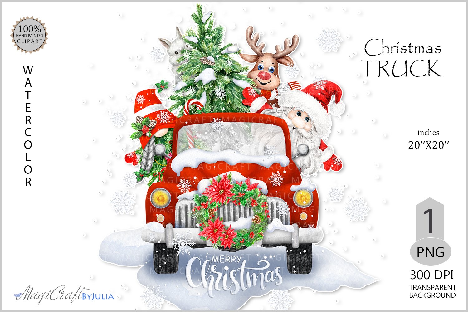 Santa In Truck Clip Art