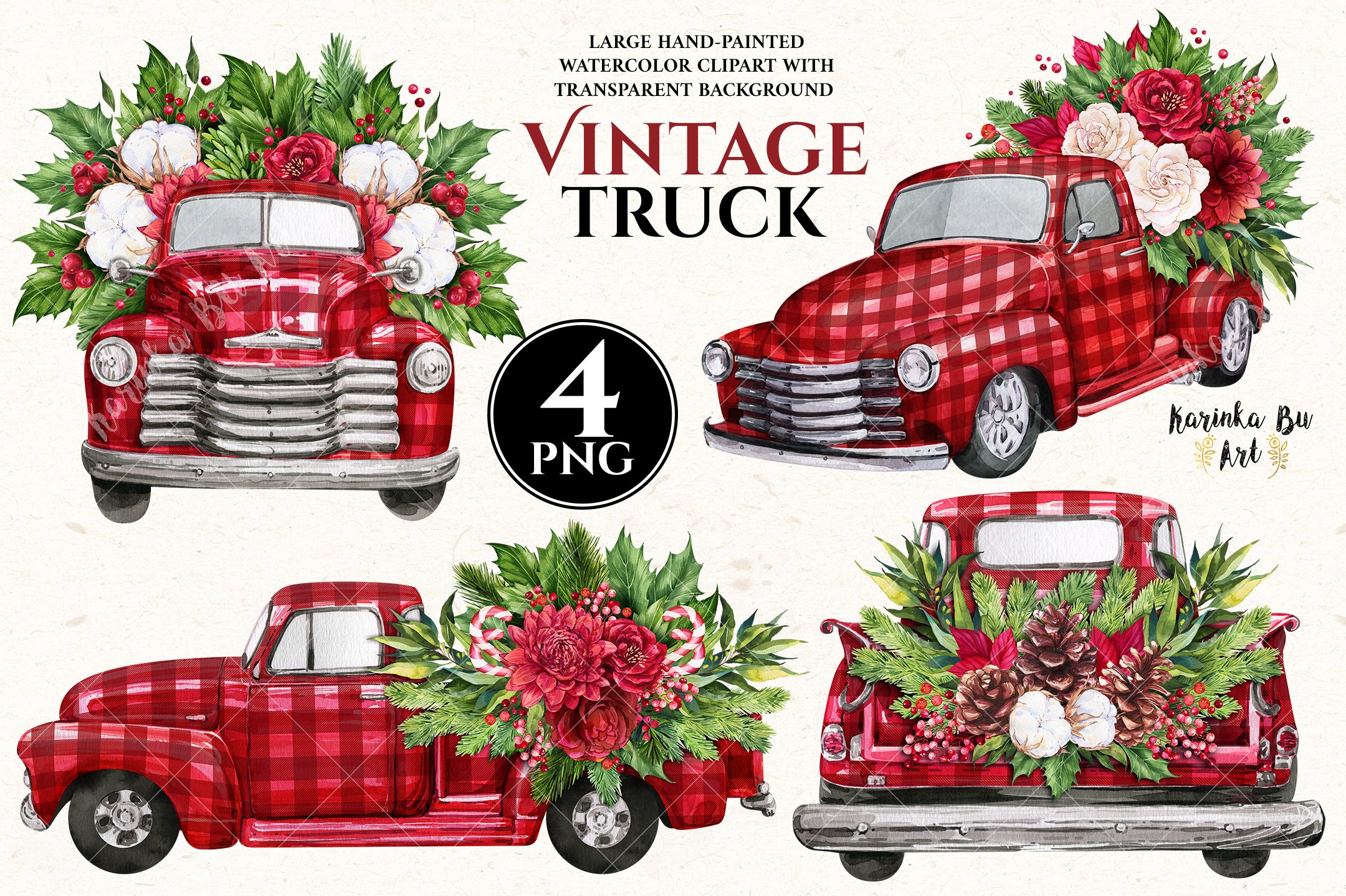 Vintage Truck Christmas Clip Art