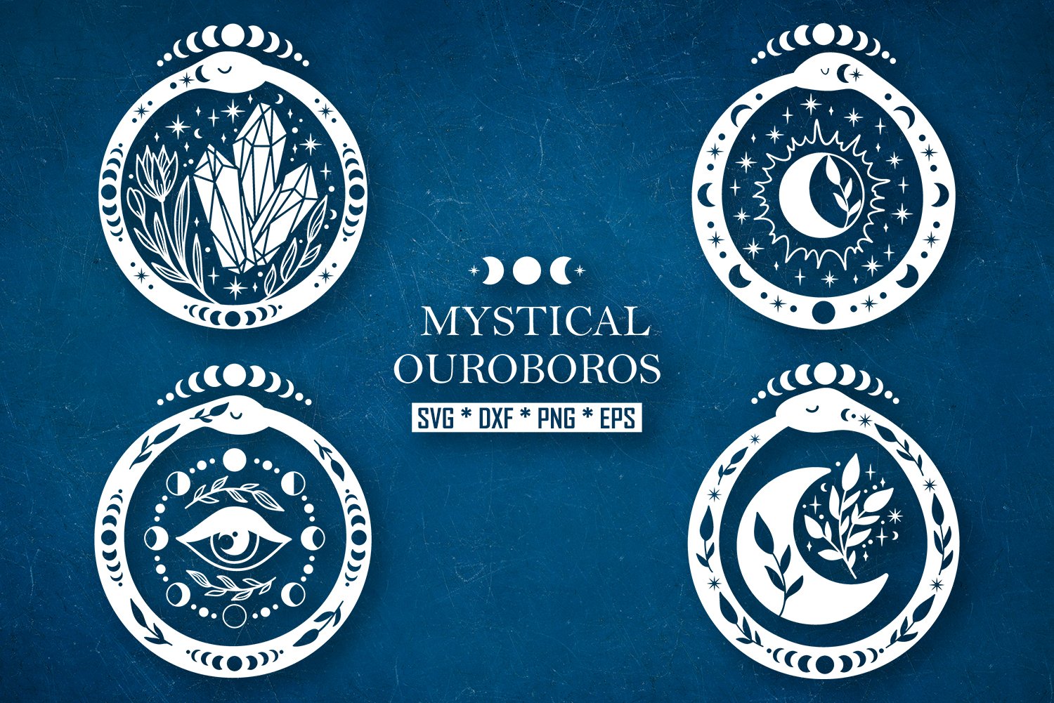 Line Art Circle Snakes Clipart Set | 4 Different Designs