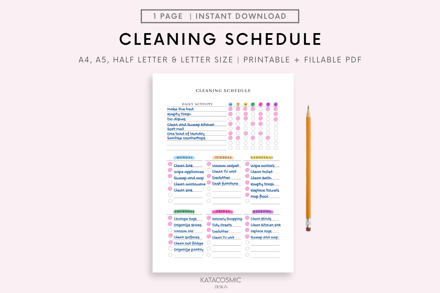 Printable Household Chore List