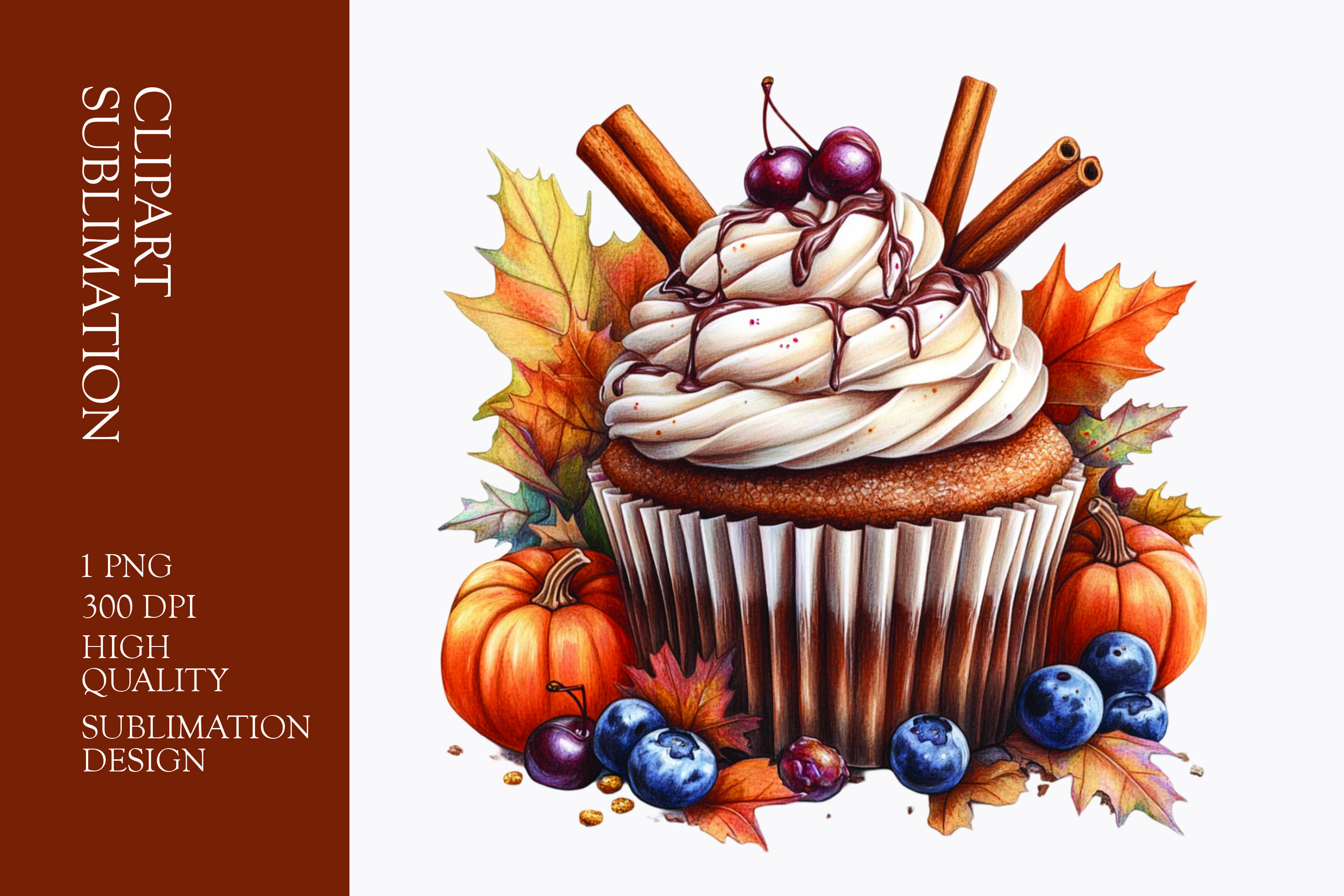 Autumn Cupcake Clip Art