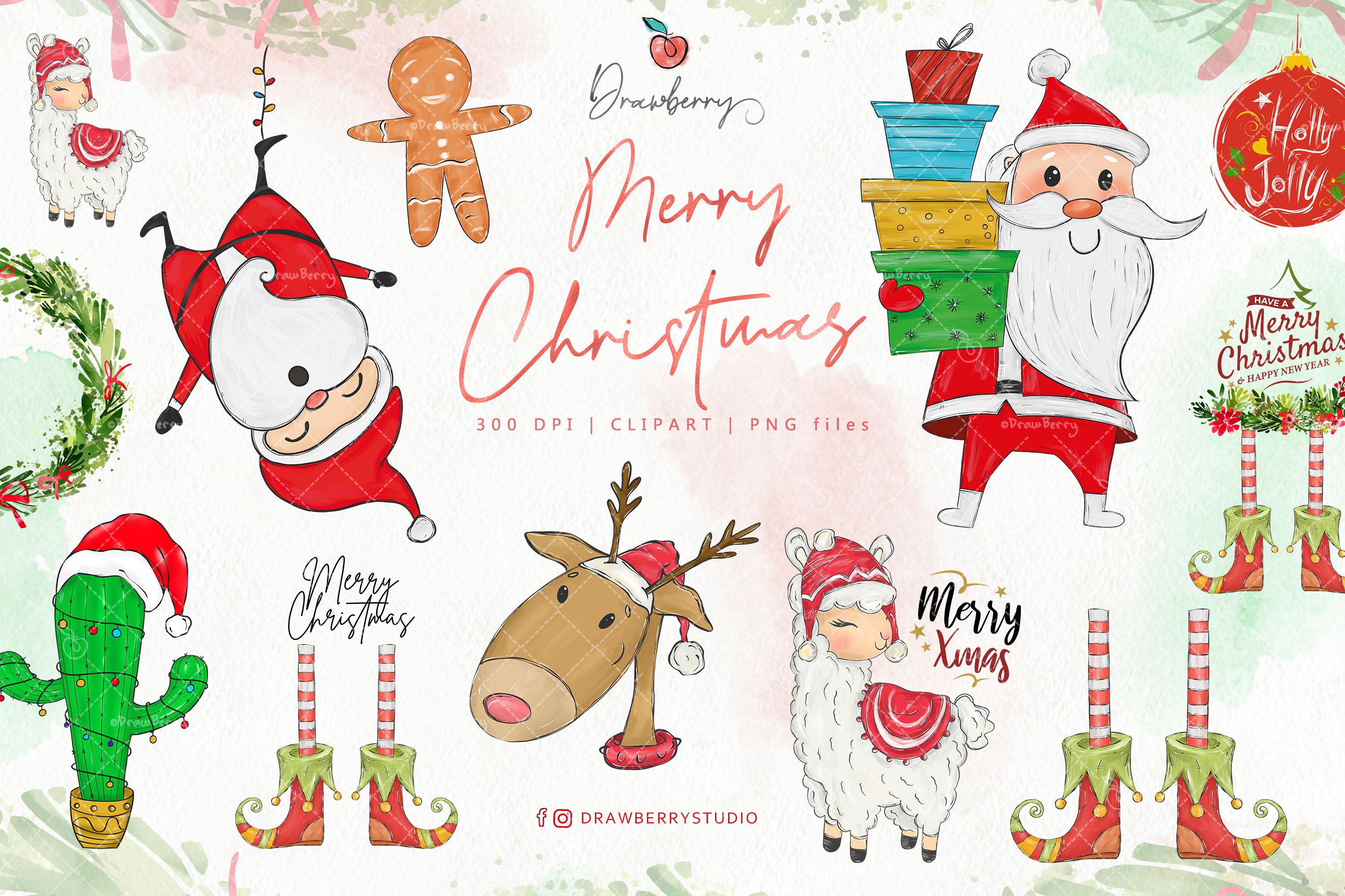 Christmas Reindeer And Santa Clipart