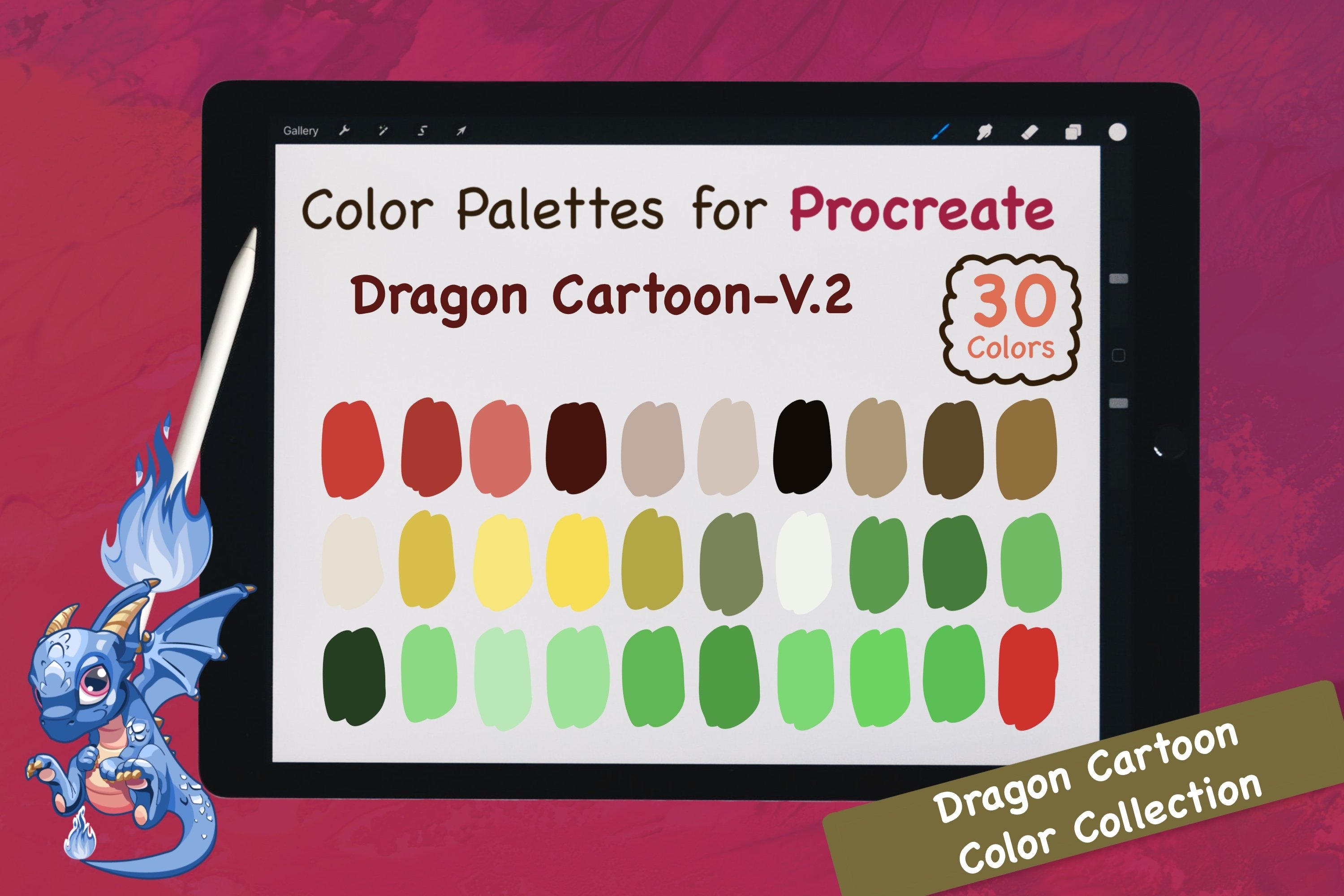 Procreate Color Palettes - Dragon Cartoon CollectionV.2 (1810187 ...