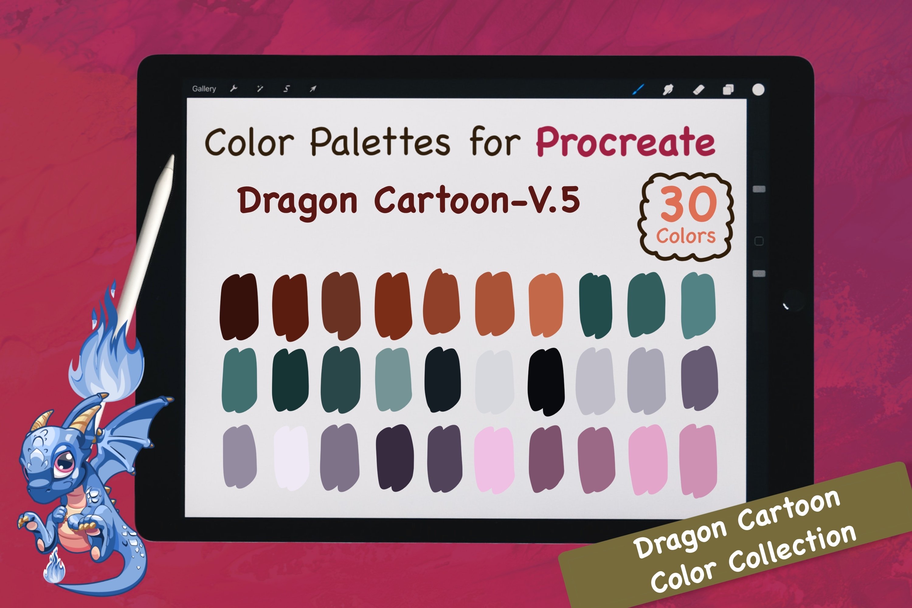 Procreate Color Palettes - Dragon Cartoon CollectionV.5 (1812426 ...