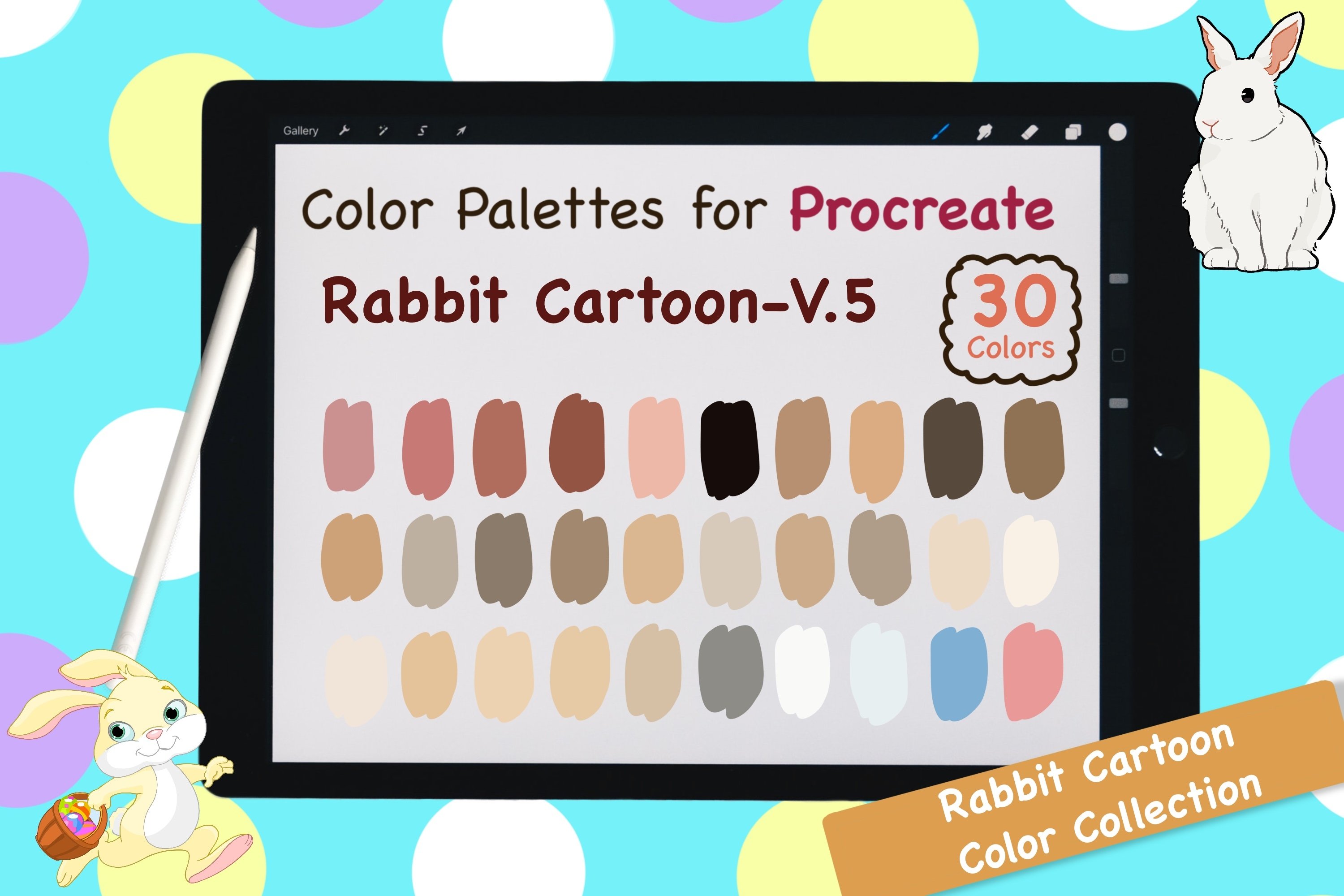 Procreate Color Palettes - Rabbit Cartoon Collection - V.5 (1779555 ...