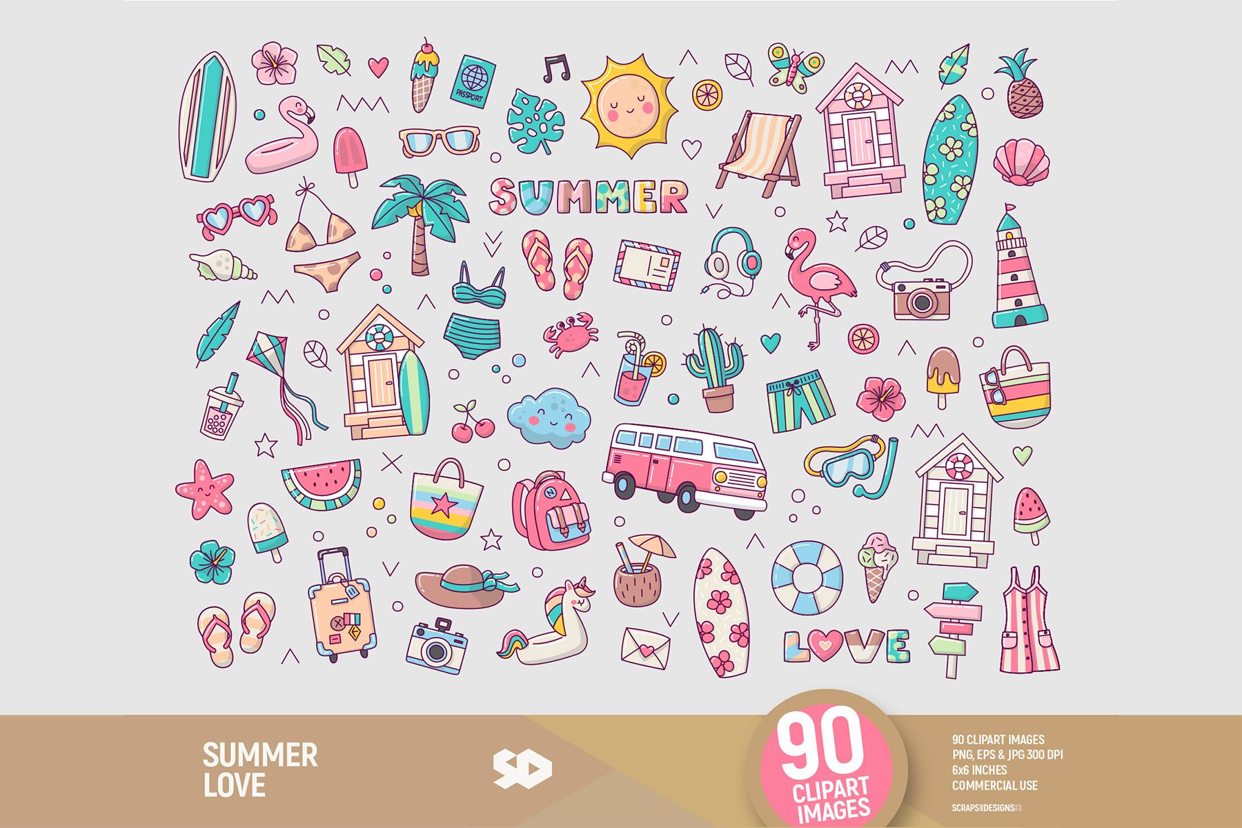 Summer Symbols Clip Art