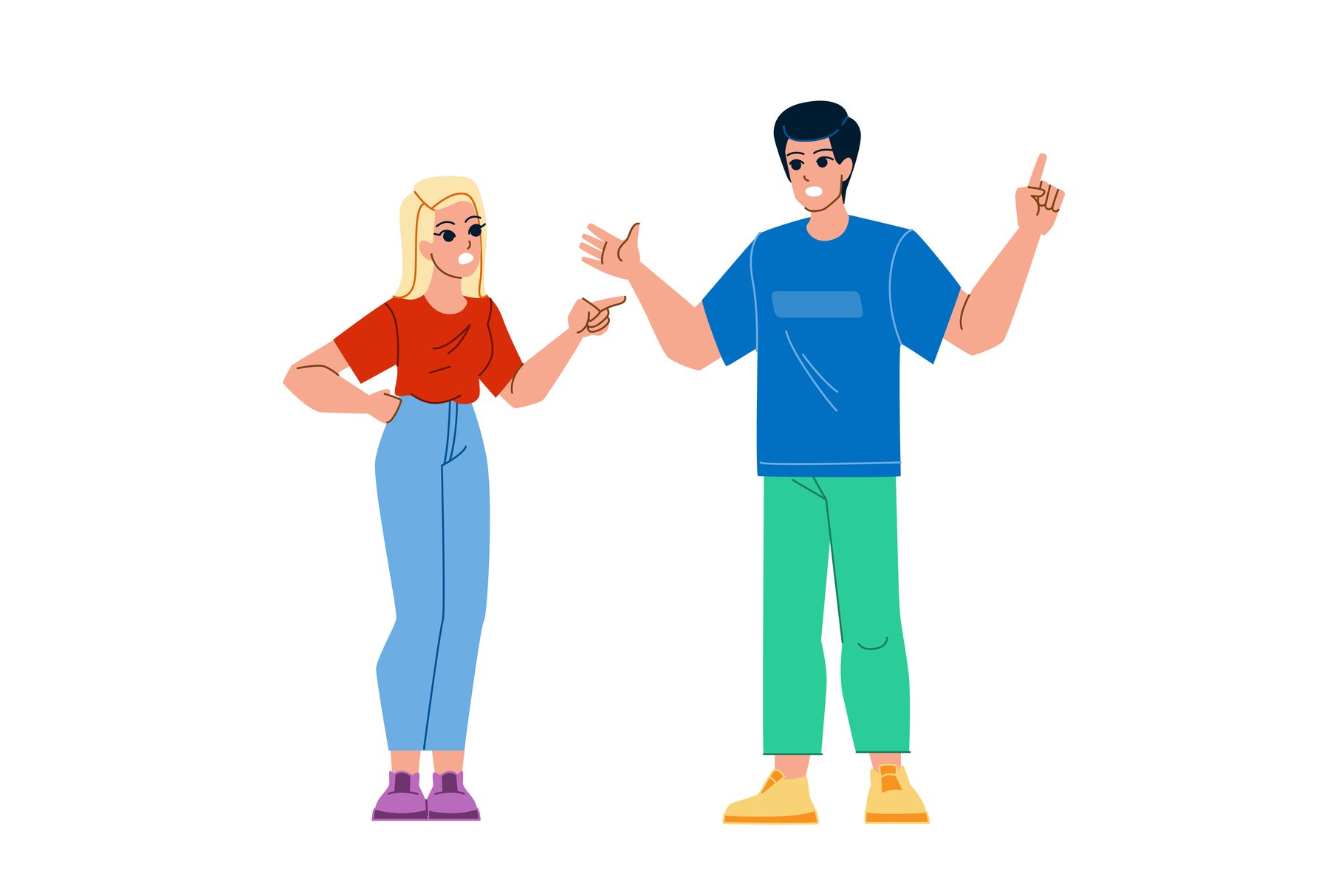 couple arguing vector (2237168) | Icons | Design Bundles
