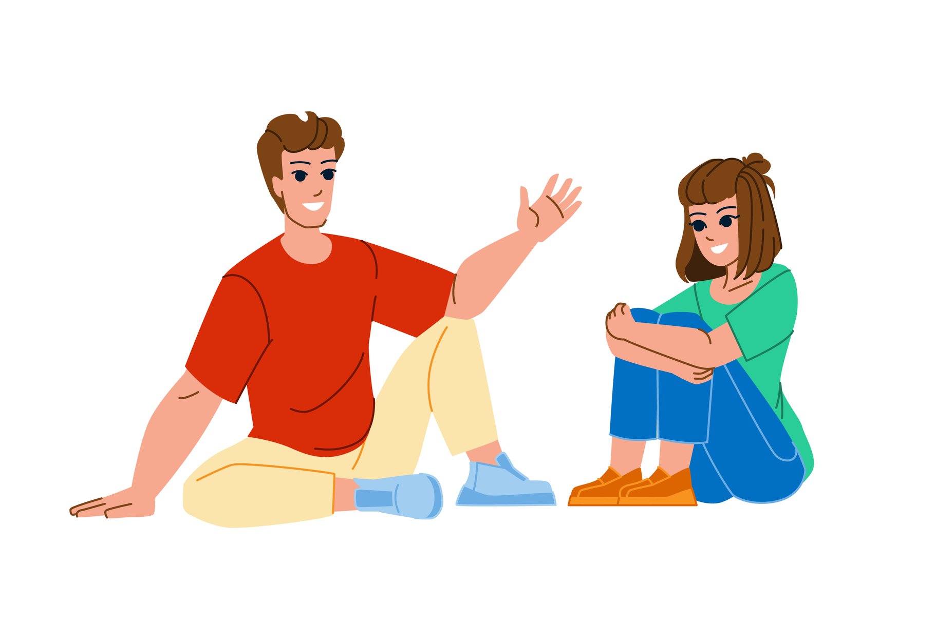 couple talking vector (2237245) | Icons | Design Bundles