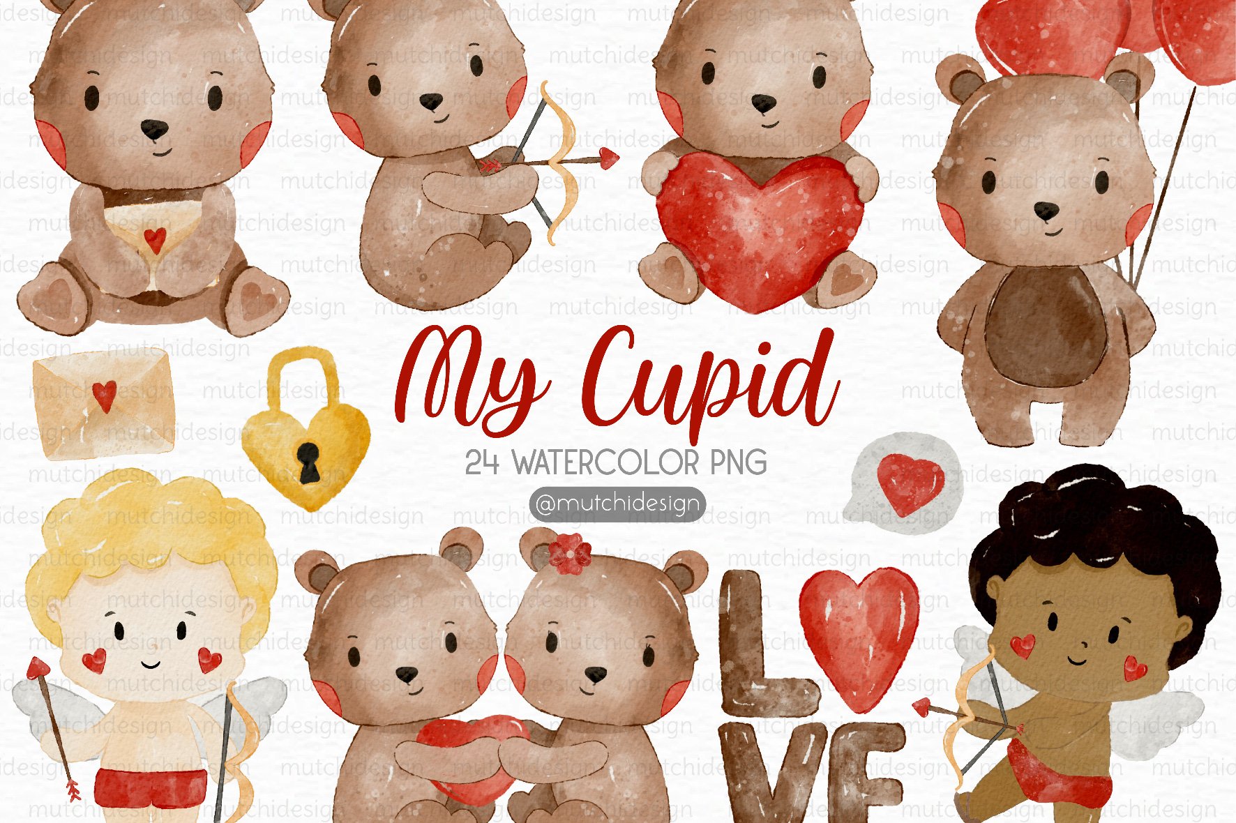valentines day cute teddy bear png clipart (1813138) | Illustrations ...