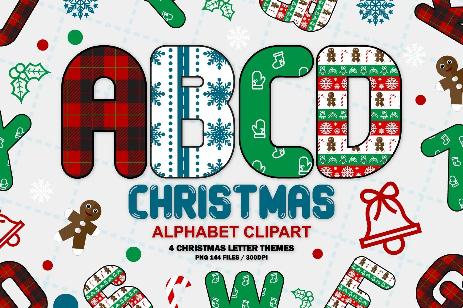 Christmas Alphabet Clipart Bundle