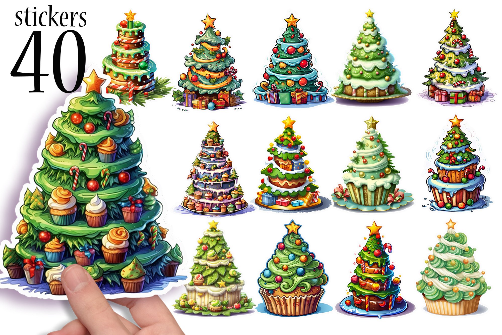 Christmas Tree Cupcake Clipart