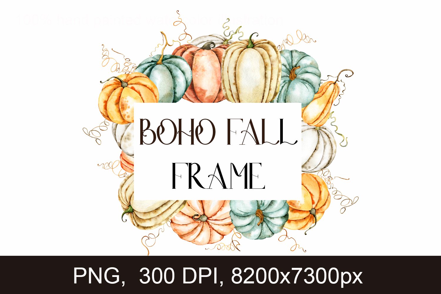 Boho Fall Frame PNG. Autumn Wedding Invitation, Thanksgiving (2240099 ...