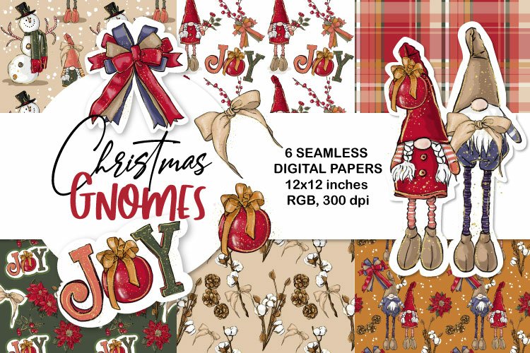 Cute Christmas Digital Paper, Christmas Seamless Patterns (1679877 ...