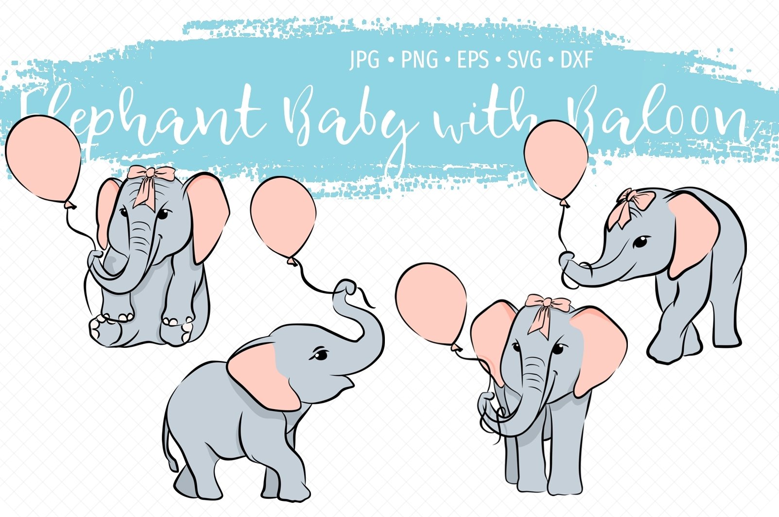 Elephant Holding Balloons