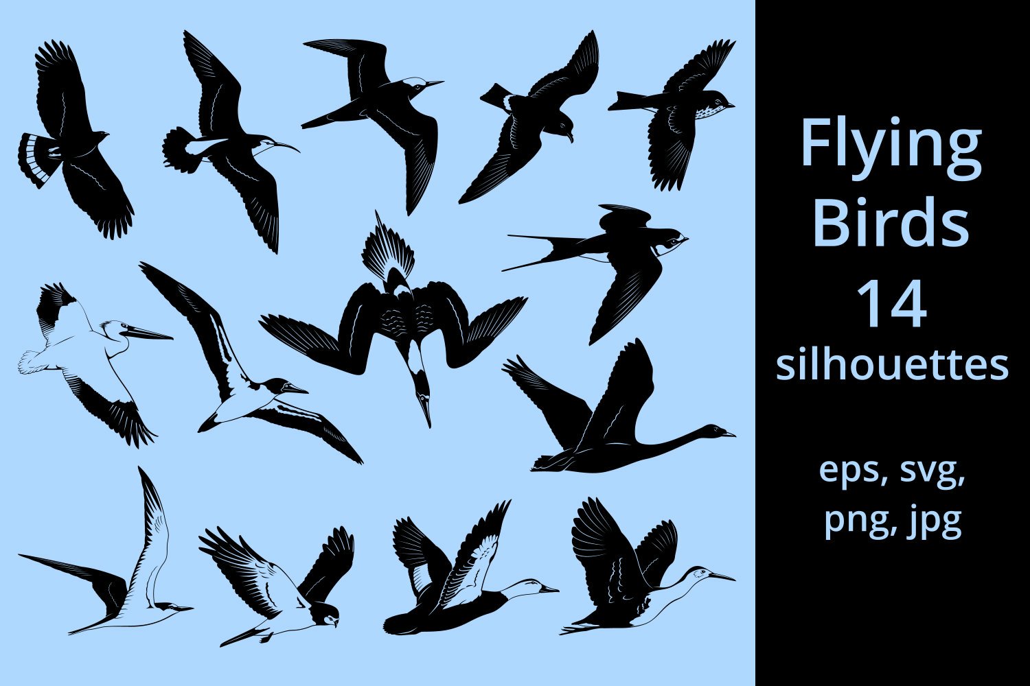 Printable Flying Bird Stencil
