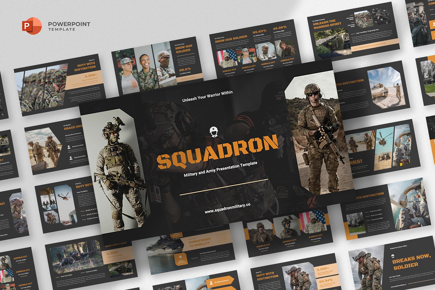 Army Powerpoint Background Free Ranger Military PowerPoint Template