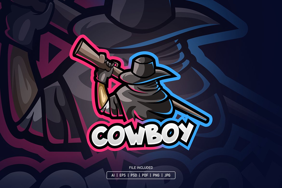 cowboy mascot logo (1758296) | Logos | Design Bundles