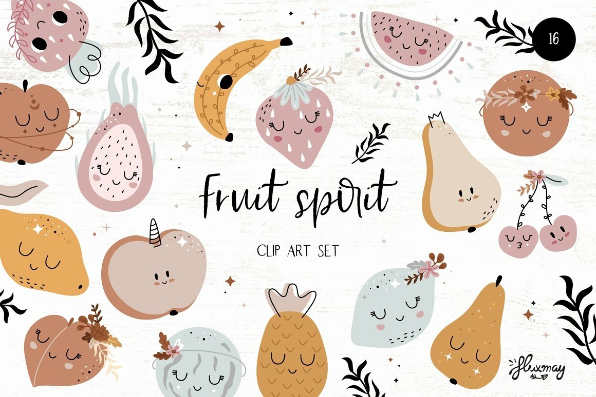 Cute Fruits Clip Art