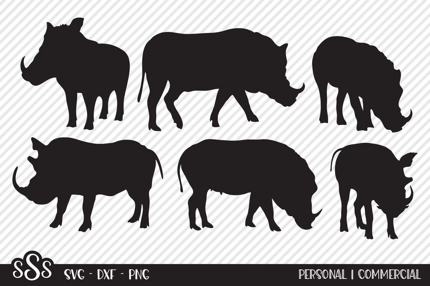 Warthog Bundle SVG, Cut Files, Wildlife Shirt Design Assets (1856013 ...