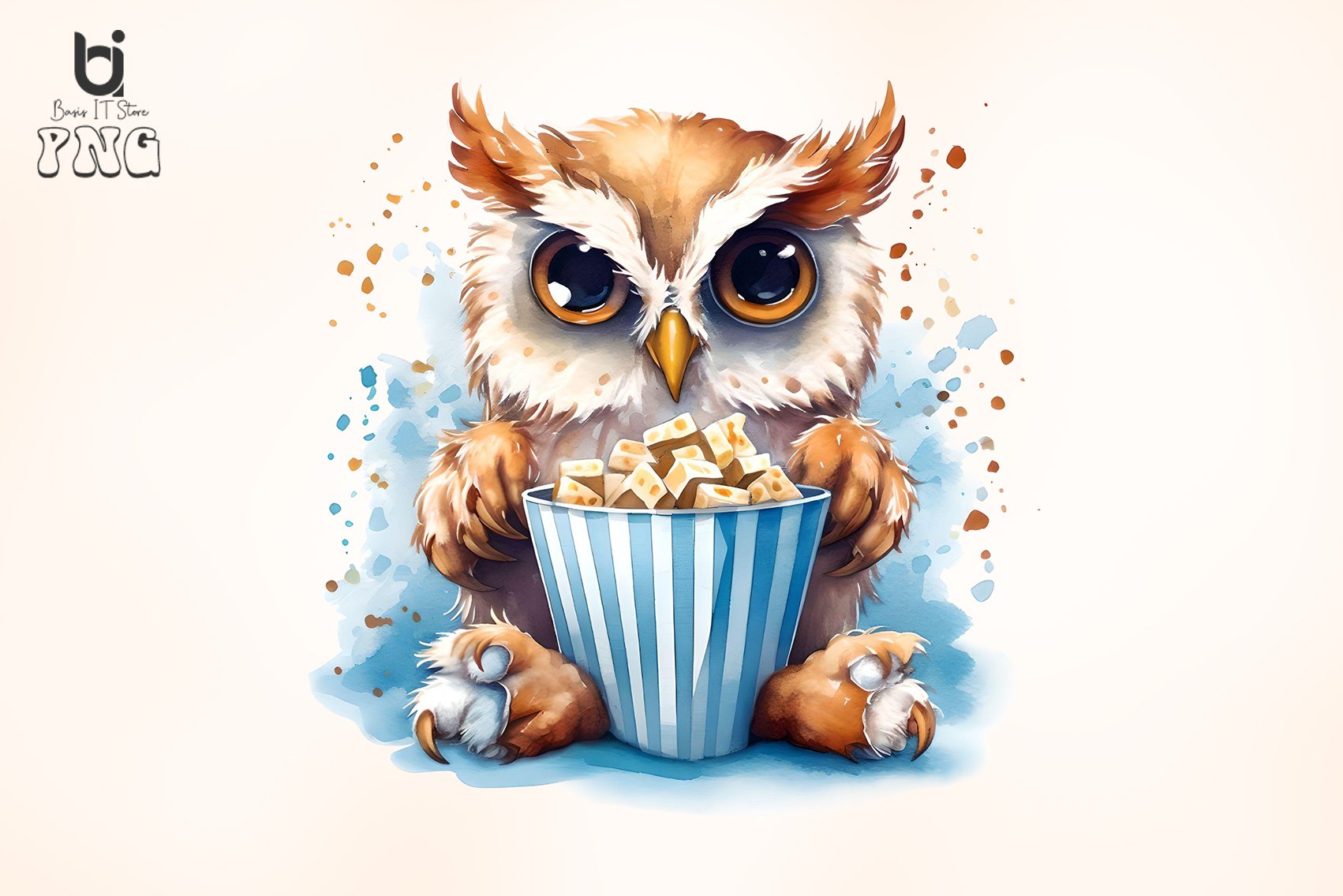 Cartoon Owl Eating