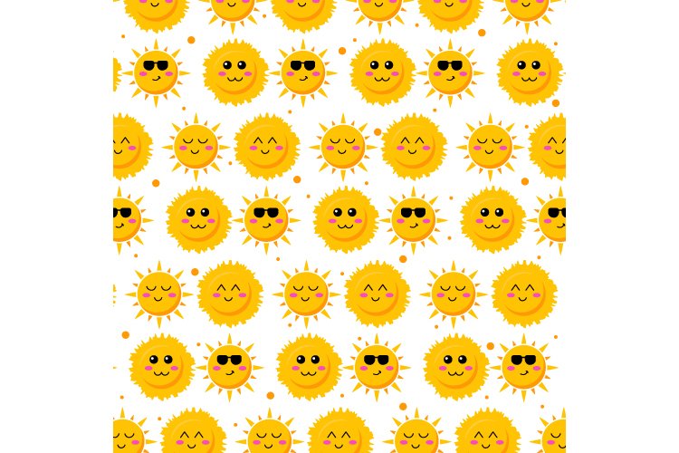 Cute summer sun seamless pattern design (1840553) | Patterns | Design ...