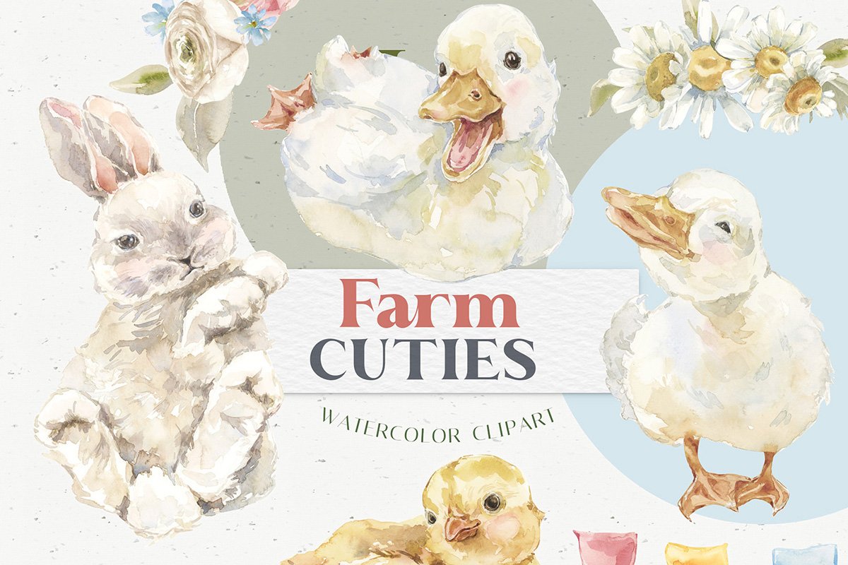 Baby Ducks And Bunnies Clip Art