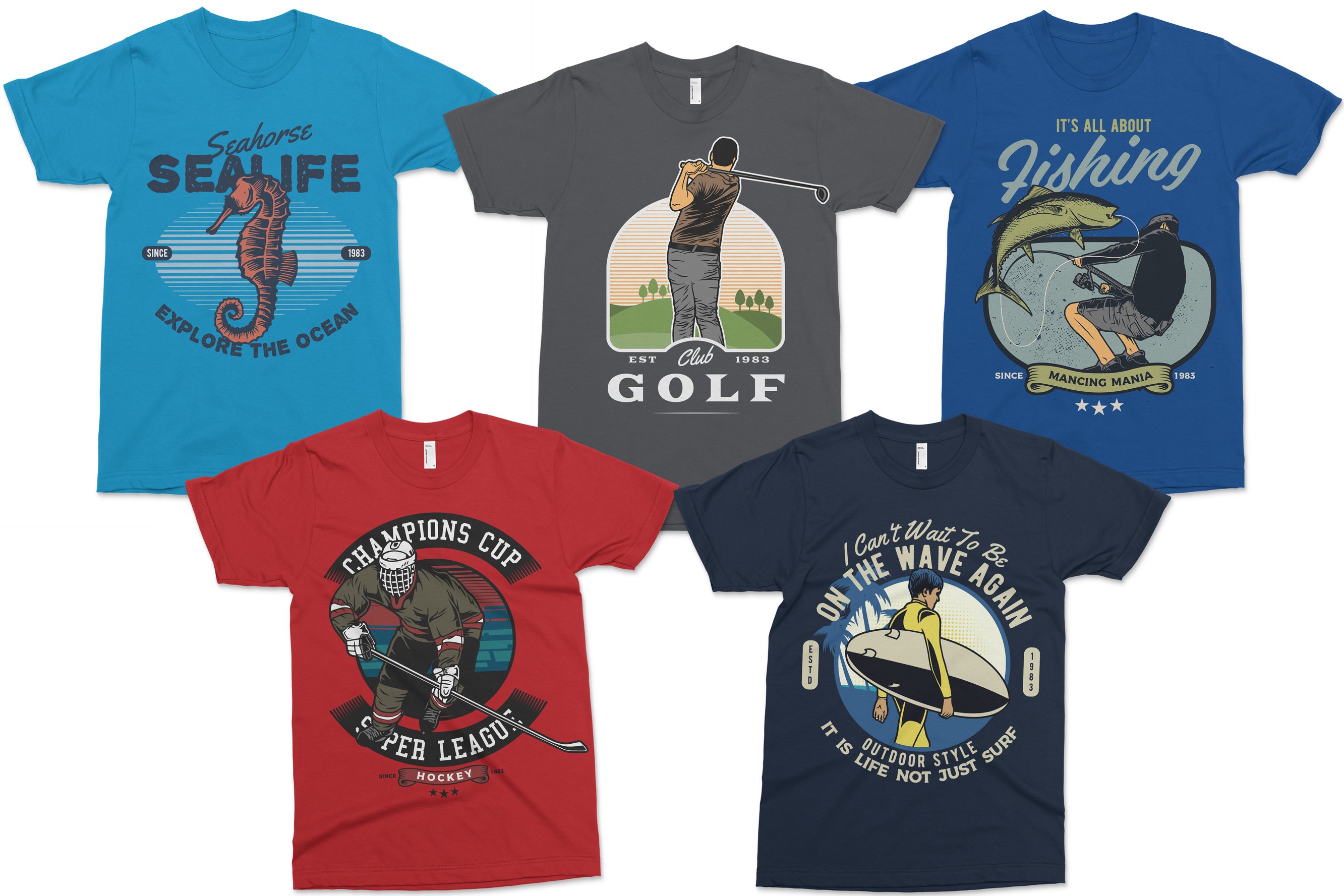 55 t-shirt design collection (1100337) | Illustrations | Design Bundles