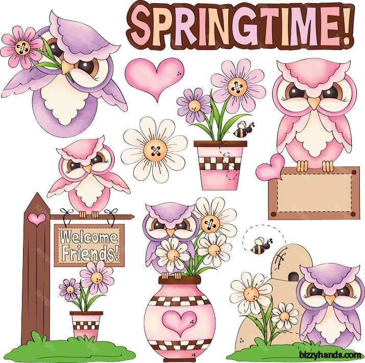 Spring Owl Clipart