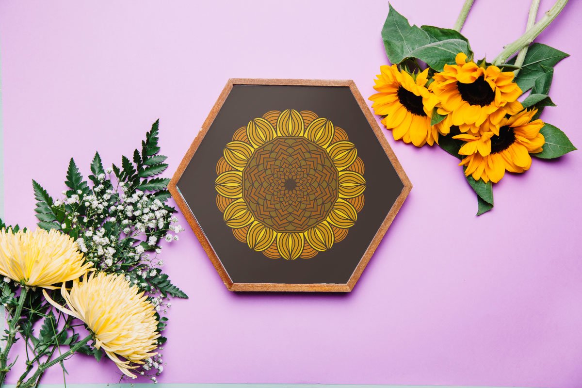 Sunflower mandalas color. (564087) | Illustrations | Design Bundles