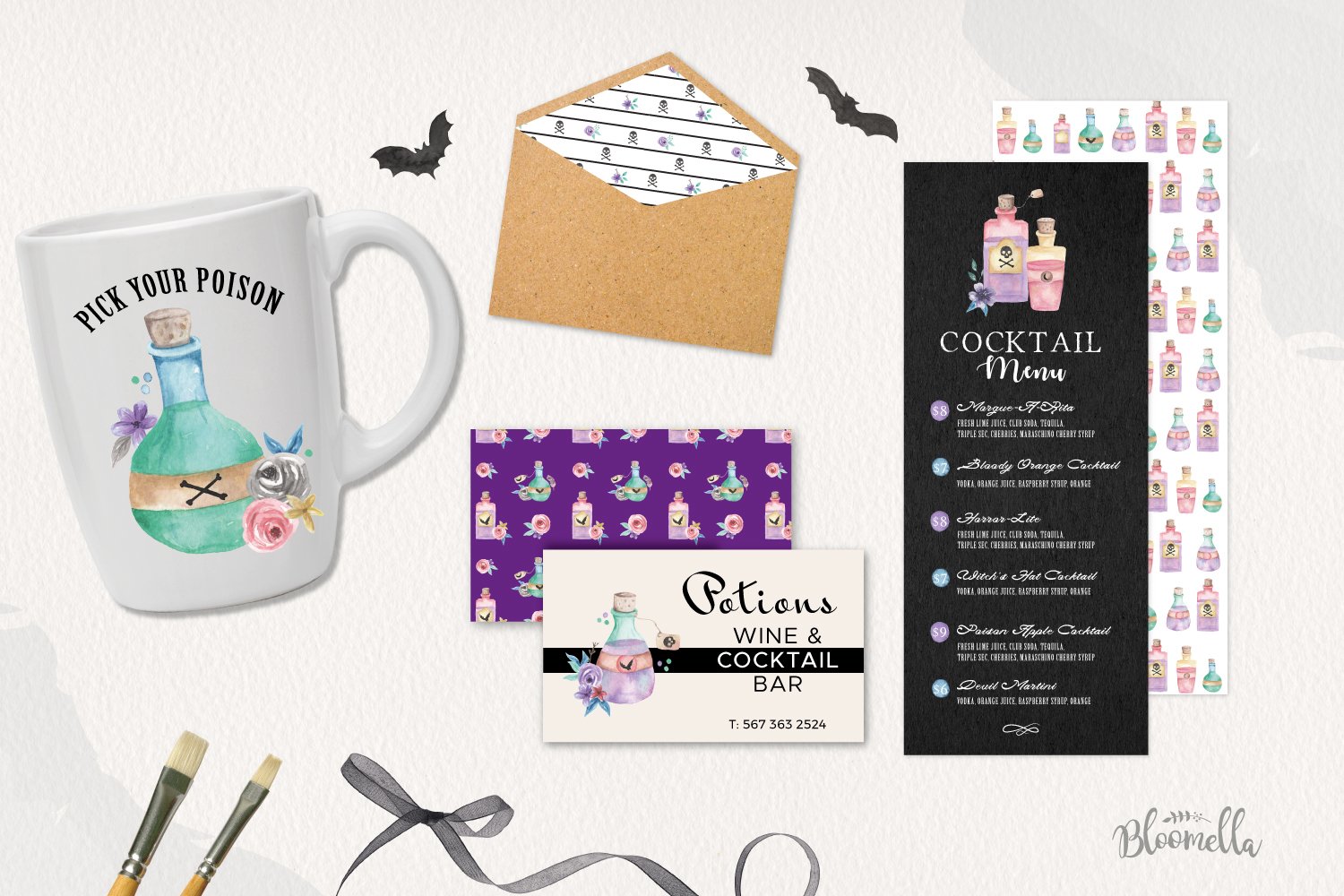 Potion Creator Halloween Spells Patterns Frames HUGE Package (219360 ...