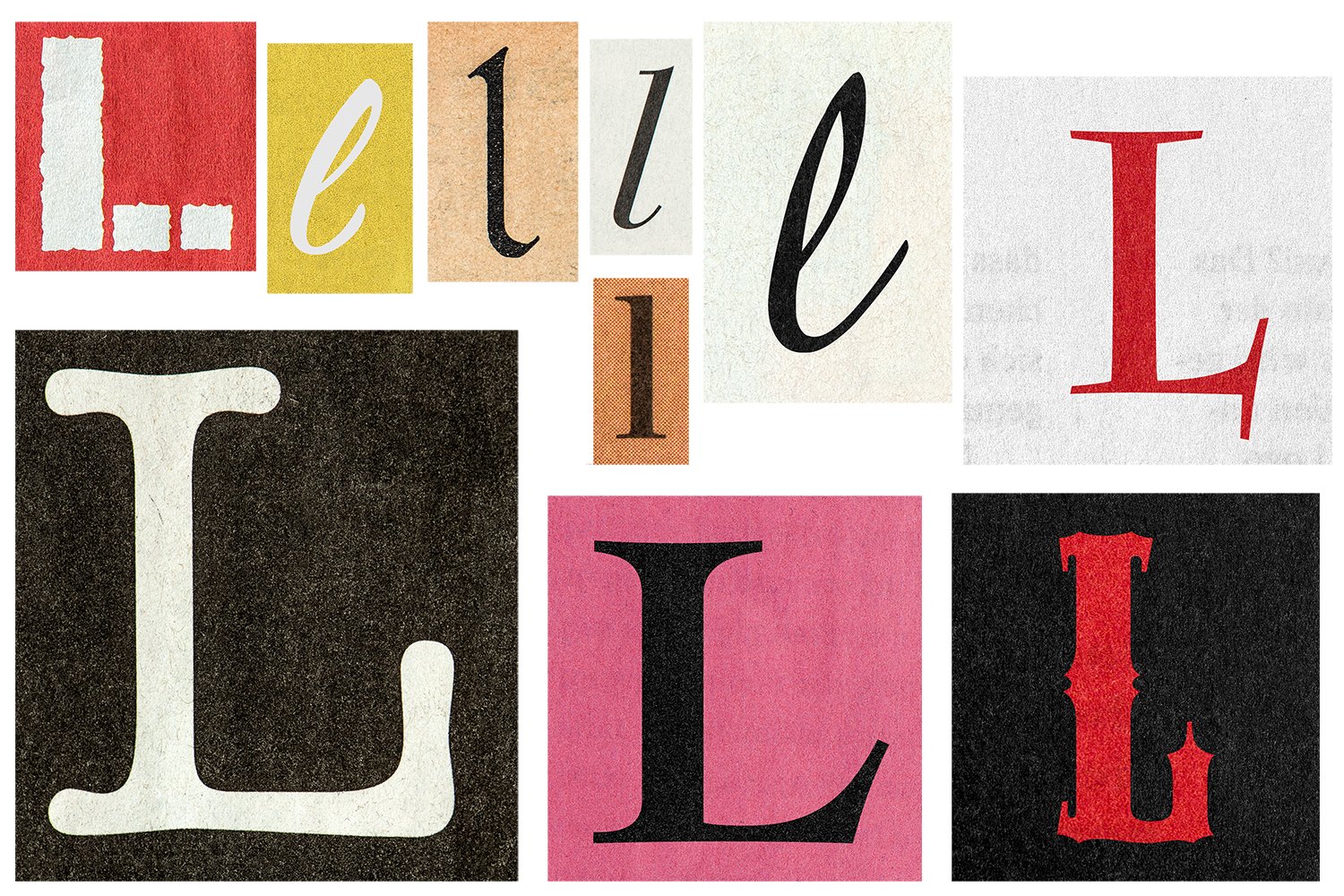 Ransom Note Paper cut letter L Cutouts for scrapbooking (1009593 ...