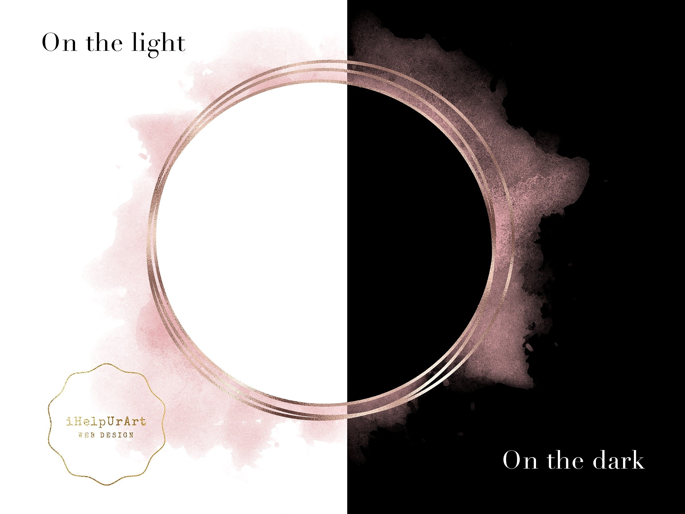 Rose Gold and Blush Pink Watercolor Polygonal Circle Frames (177016 ...