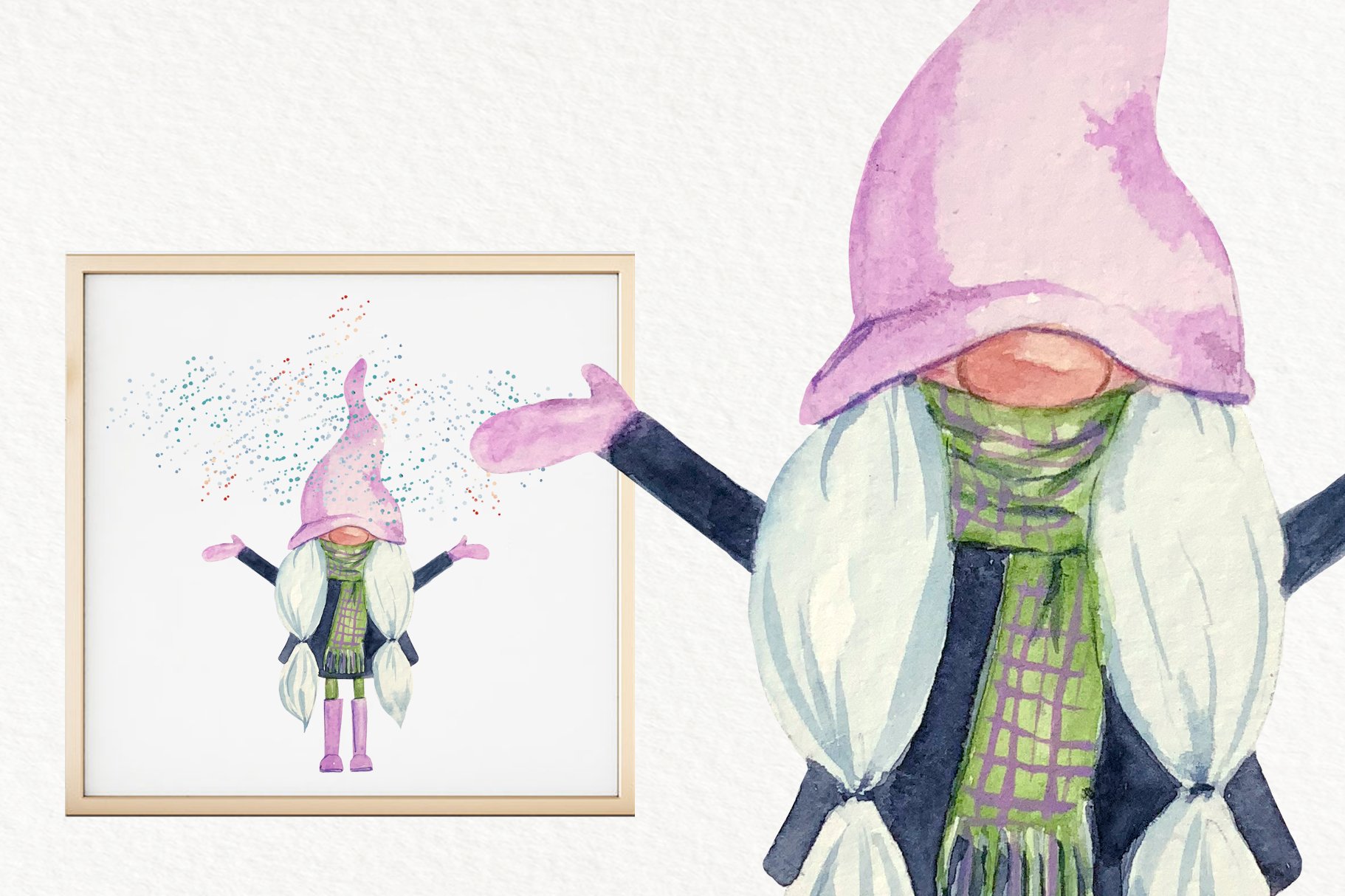 Girl Gnomes Watercolor Clip Art Set (918002) | Illustrations | Design ...