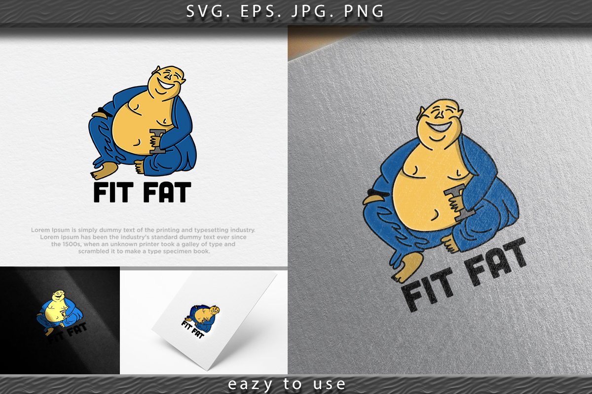 fat person fitness logo Designs Inspiration Isolated on Whit (700626 ...