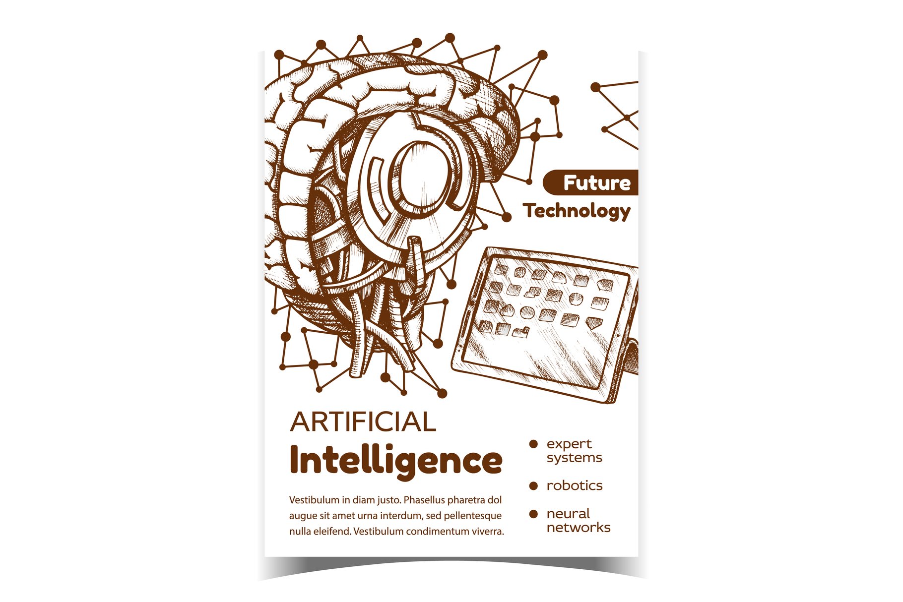 Artificial Intelligence Advertising Poster Vector (659807 ...