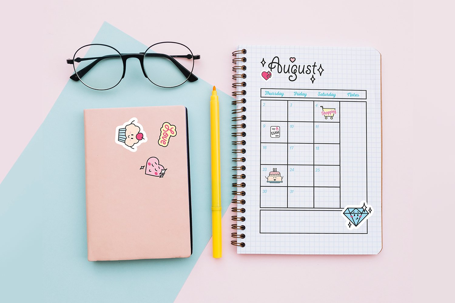 Cute Planner Stickers (134235) | Stickers | Design Bundles