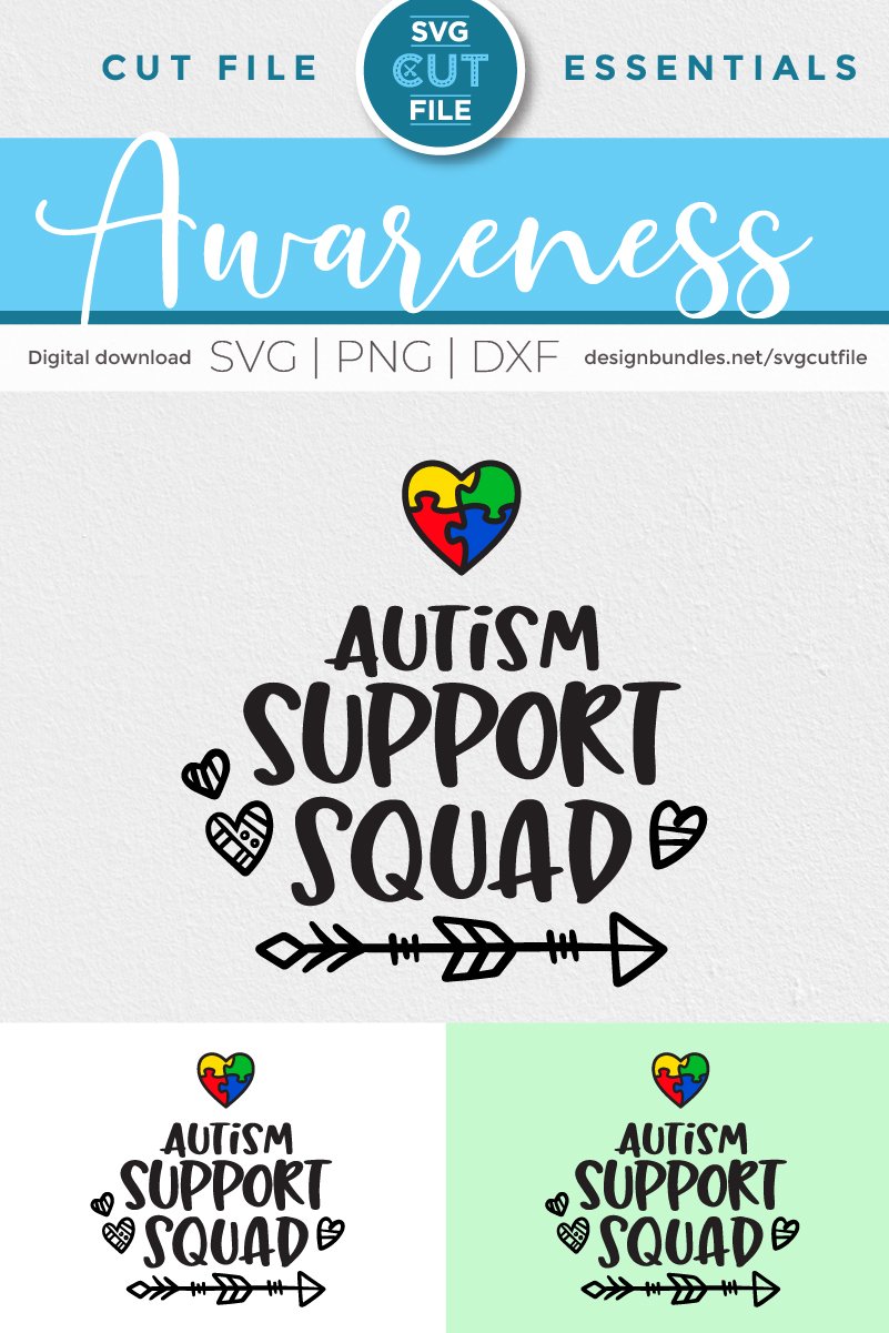 Autism support squad with puzzle piece - an autism svg file (522360 ...