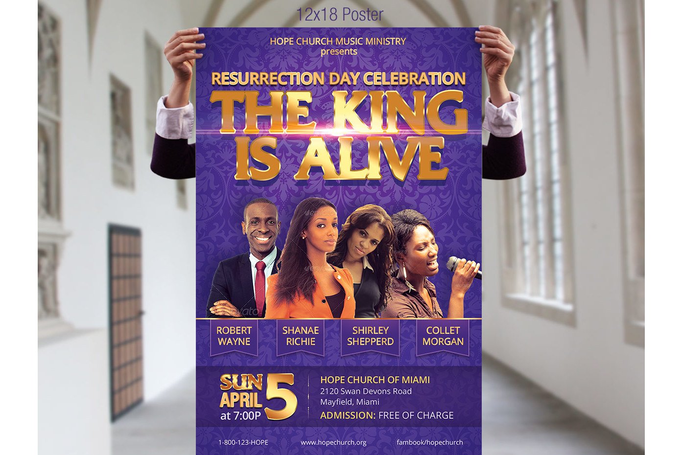 Resurrection Day Concert Flyer Poster Template (7488) | Flyers | Design ...