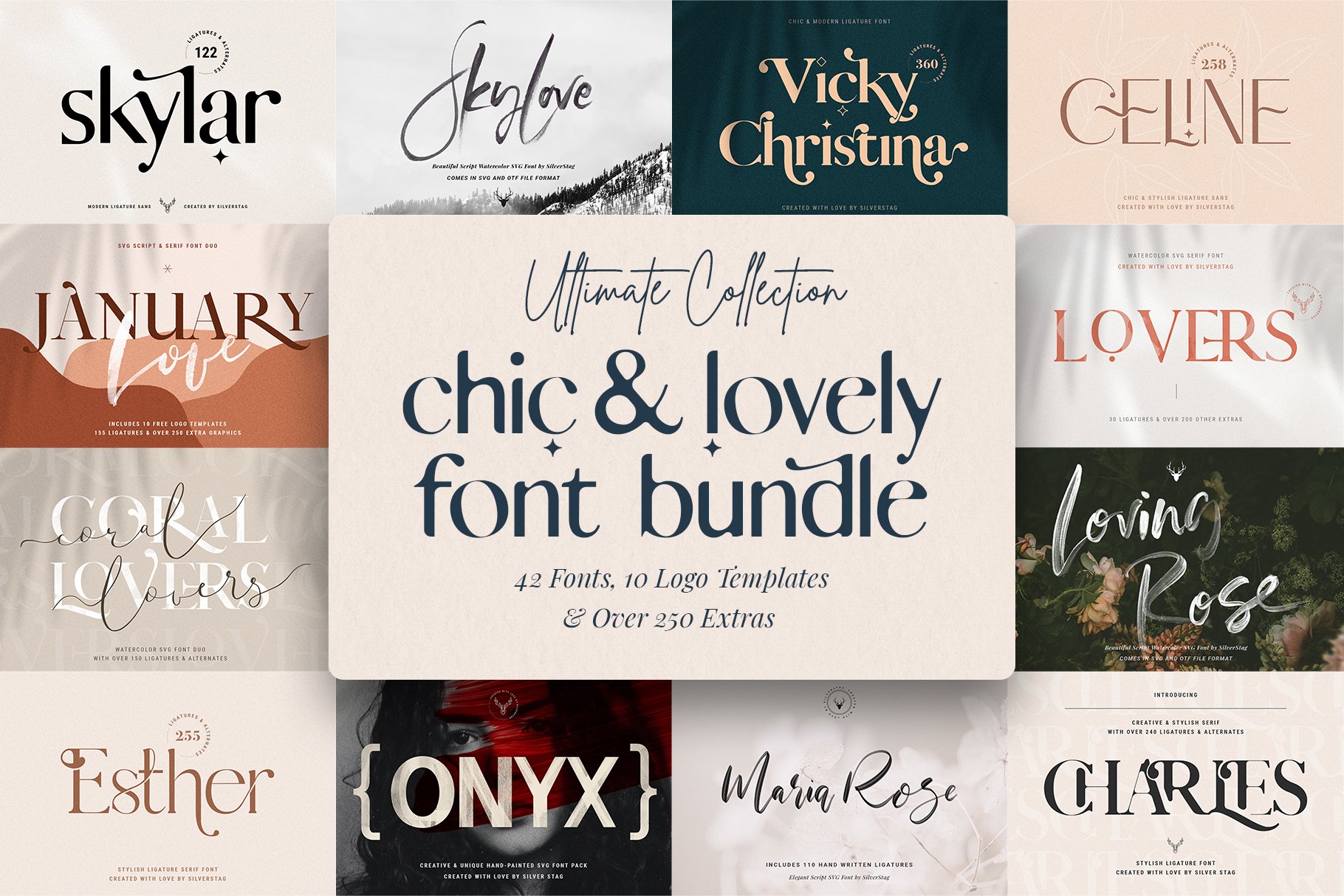 Chic & Modern Font Bundle - 90 OFF (914156) | Serif | Font Bundles