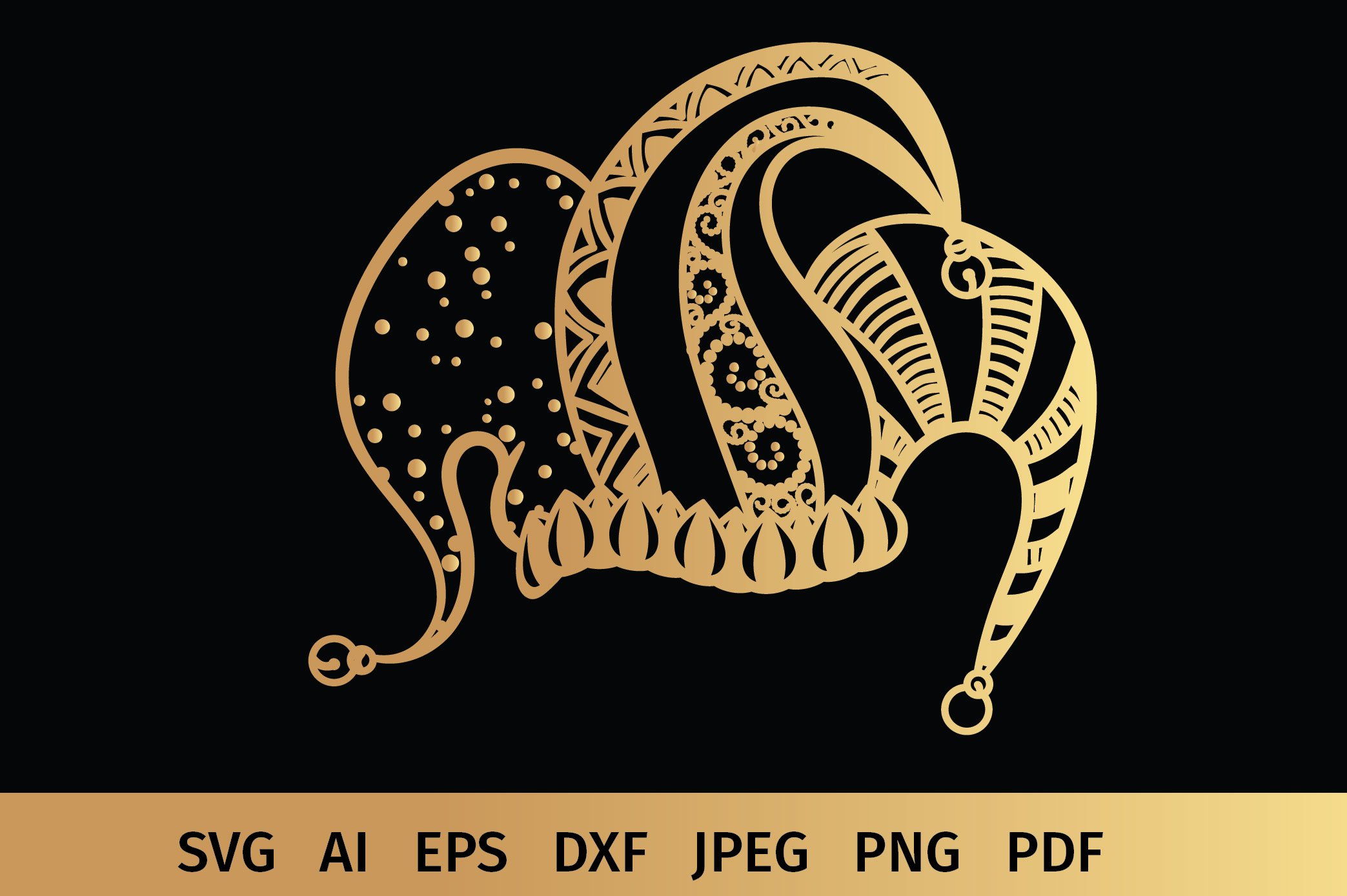 Jester Hat svg, Mardi Gras svg, Carnival Hat, (426883) | SVGs | Design ...