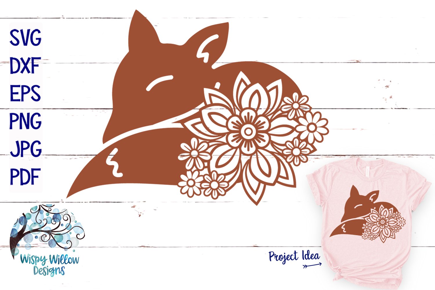 Floral Fox SVG | Fox SVG Cut File (439965) | SVGs | Design Bundles